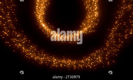 Black background with illuminated sequins. Motion. Bright confetti in ...