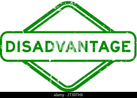 Grunge green disadvantage word rubber seal stamp on white background ...