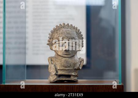 Bogota, Colombia - January 3, 2023: Muisca gold breastplate exhibited ...