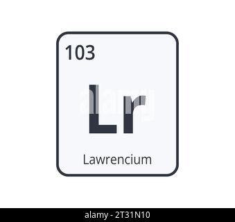 Lawrencium symbol. Element number 103 of the Periodic Table of the ...