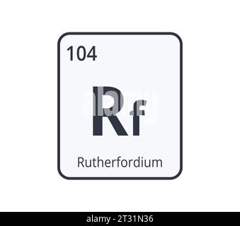 Rutherfordium, Rf, periodic table element with name, symbol, atomic ...