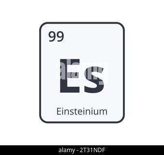 Einsteinium symbol. Element number 99 of the Periodic Table of the Elements - Chemistry - Puzzle ...