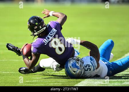 Detroit Lions linebacker Derrick Barnes (55) runs off the field against ...