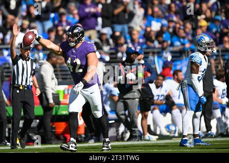 Baltimore Ravens fullback Patrick Ricard (42) gets in position during ...