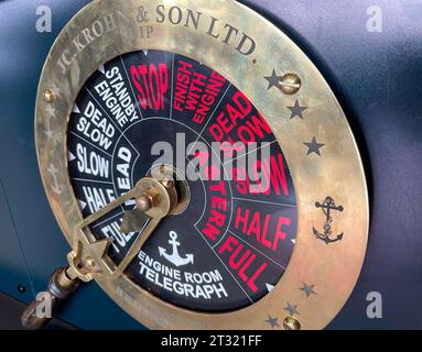 Engine Order Telegraph on display at the Seaport Museum Stock Photo - Alamy