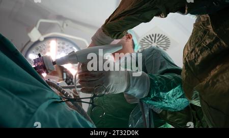 Obesity surgery. Weight loss surgery is performed with laparoscopic ...