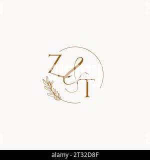 ZT initial wedding monogram logo design Stock Vector Image & Art - Alamy
