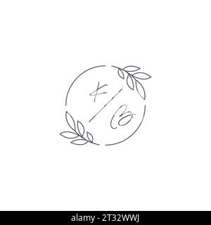 Initials KB logo monogram with simple circles lines vector graphic ...