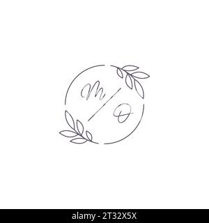 MO logo with leaf shape, clean and modern monogram initial logo design ...