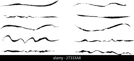 Crayon charcoal Swoosh and swoop underline typography tail shape. Brush ...