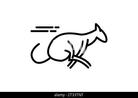 Cheetah running, simple line, vector illustration Stock Vector Image ...