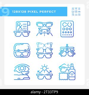 2D pixel perfect gradient eye care icons Stock Vector Image & Art - Alamy
