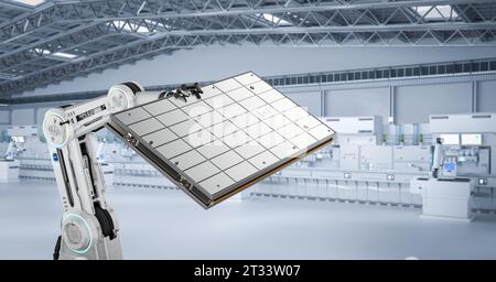 Automation battery manufacturing with 3d rendering electric car battery ...