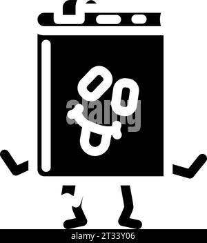 smart book character glyph icon vector illustration Stock Vector Image ...