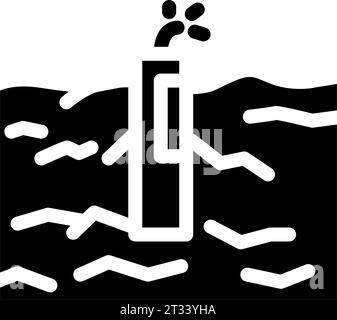 rock blasting mining glyph icon vector. rock blasting mining sign ...