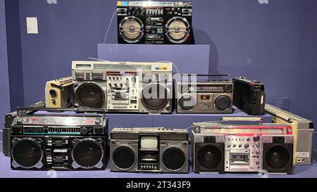 detail of several old radio cassettes Stock Photo - Alamy