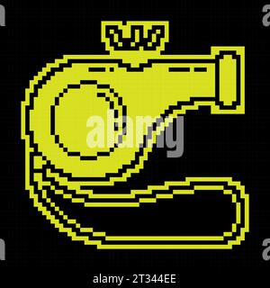 Pixel icon. Sports whistle of referee of football sport match. Simple ...