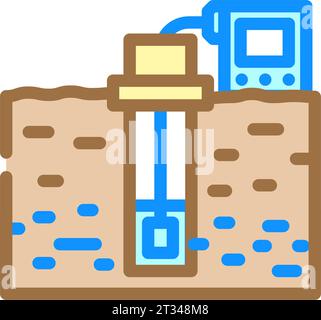 groundwater sampling hydrogeologist color icon vector illustration ...