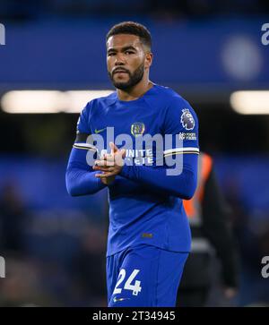 Chelsea's Reece James applauds the fans during the UEFA Conference ...