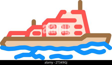 ice breaking ships color icon vector. ice breaking ships sign. isolated ...