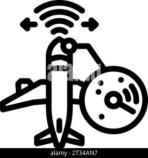 radar calibration aircraft line icon vector illustration Stock Vector ...