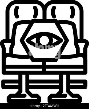 cabin interior check aircraft line icon vector. cabin interior check ...