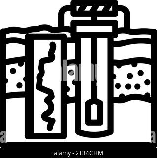borehole logging hydrogeologist line icon vector illustration Stock ...