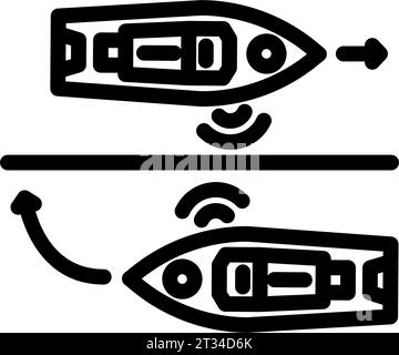 ship collision avoidance systems line icon vector illustration Stock ...