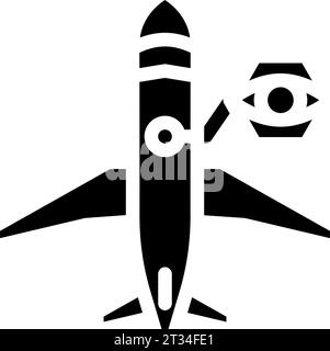 fuselage examination aircraft glyph icon vector illustration Stock ...