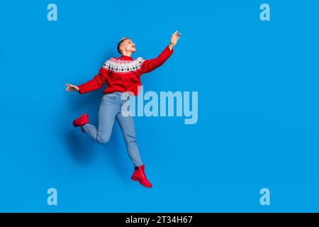 Photo of nice young short hairdo lady hold book look empty space wear ...