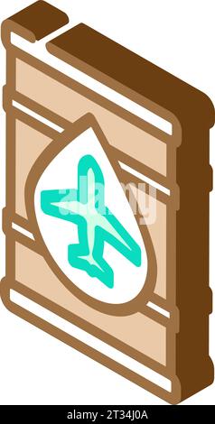 fuel analysis aircraft isometric icon vector. fuel analysis aircraft ...