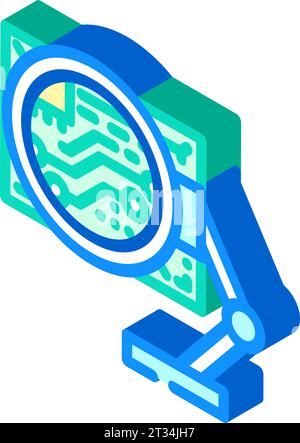 pcb inspection electronics isometric icon vector illustration Stock ...
