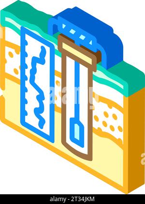 borehole logging hydrogeologist color icon vector illustration Stock ...