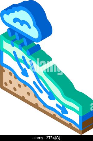 groundwater flow hydrogeologist color icon vector illustration Stock ...