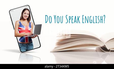 Happy Student Learning Languages Stock Photo - Alamy