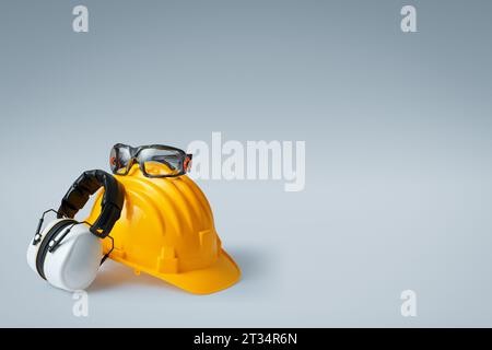 Safety helmet, ear muffs and goggles: personal protective equipment and ...
