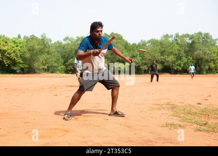 Auroville, India - August 2023: Playing Gilli Danda, the traditional ...