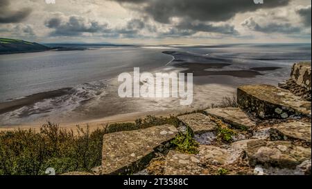 Seascape view, from Llanstephan towards Gower, Wales UK Stock Photo - Alamy