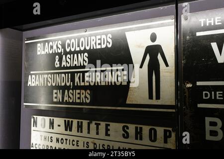 Public signs from the apartheid era of South Africa, on display at The ...
