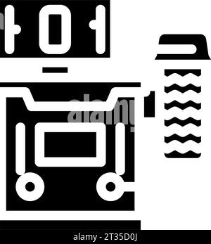 wheel balancing car mechanic glyph icon vector illustration Stock ...