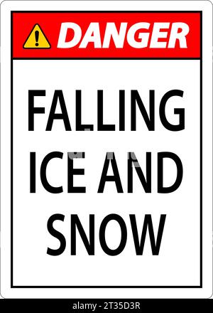 Danger Sign Falling Ice And Snow Stock Vector Image & Art - Alamy