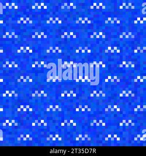 Blue seamless pixel water waves texture. Sea, ocean or pool surface ...