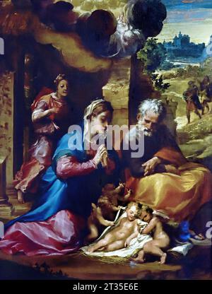 The Nativity and the annunciation to the shepherds, 1526-28 ...