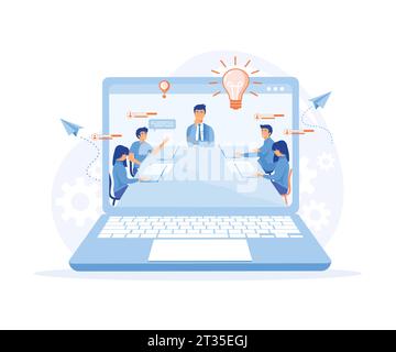 Remote meeting concept. Digital collaboration and virtual team ...