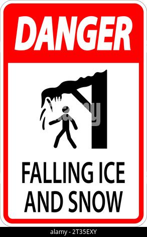 Ice and Snow Warning Sign Caution - Falling Ice And Snow Sign Stock ...