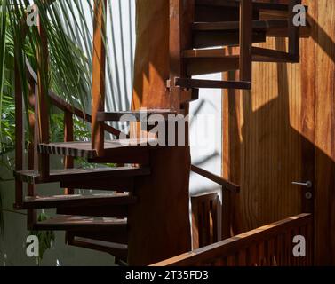 Wooden spiral staircase. Holiday Home Tulum - Casa Uh K aay, Tulum ...