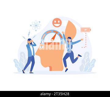 Stress Level, Mood Scale, Burnout and Increased Productivity. Depressed ...