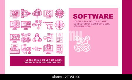 software compute, engineer landing web page vector. code technology ...