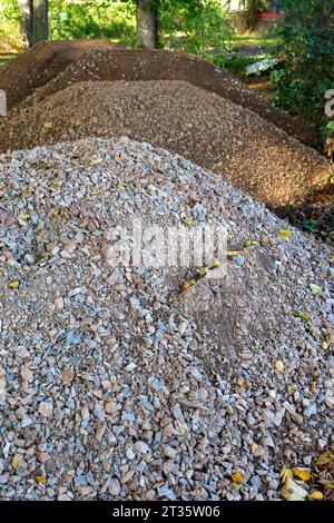 Pile of frost protection and topsoil on a construction site Stock Photo ...