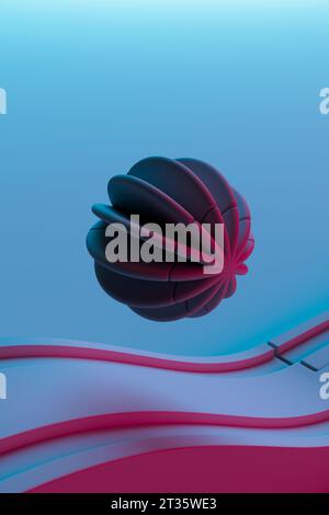 3D render of spherical object bouncing along toy track Stock Photo - Alamy